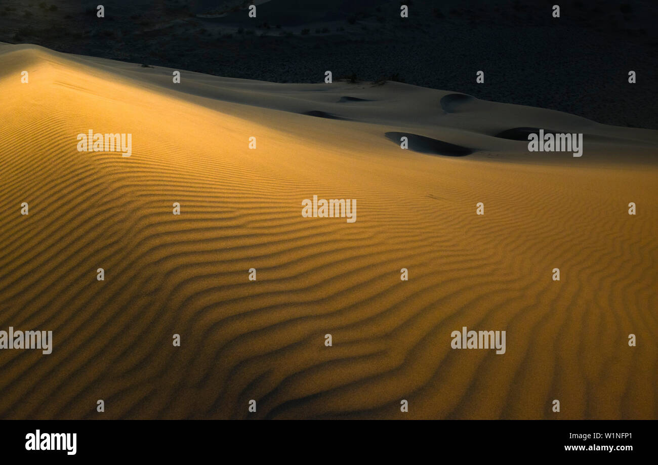 Singing dune and sand crater, desert at Altyn Emel National Park ...