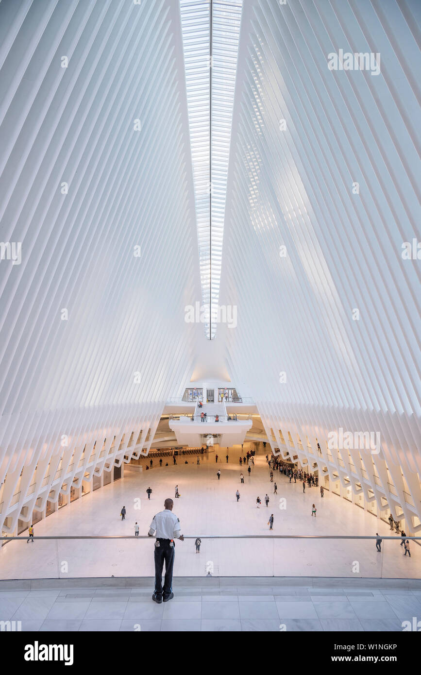 security inside the Oculus looking at passengers, futuristic train ...