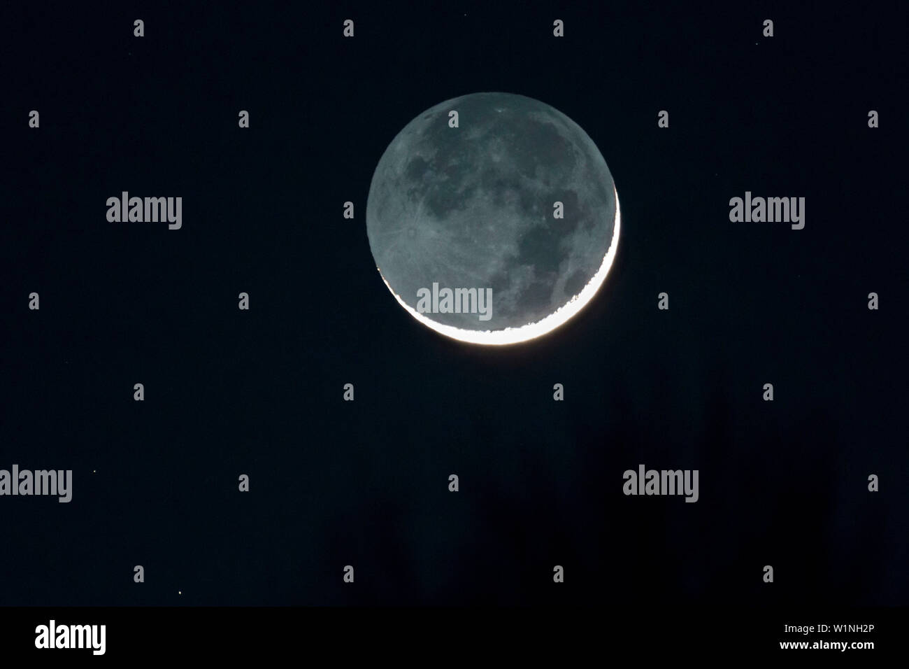 crescent moon, seen from Bavaria, Germany Stock Photo - Alamy