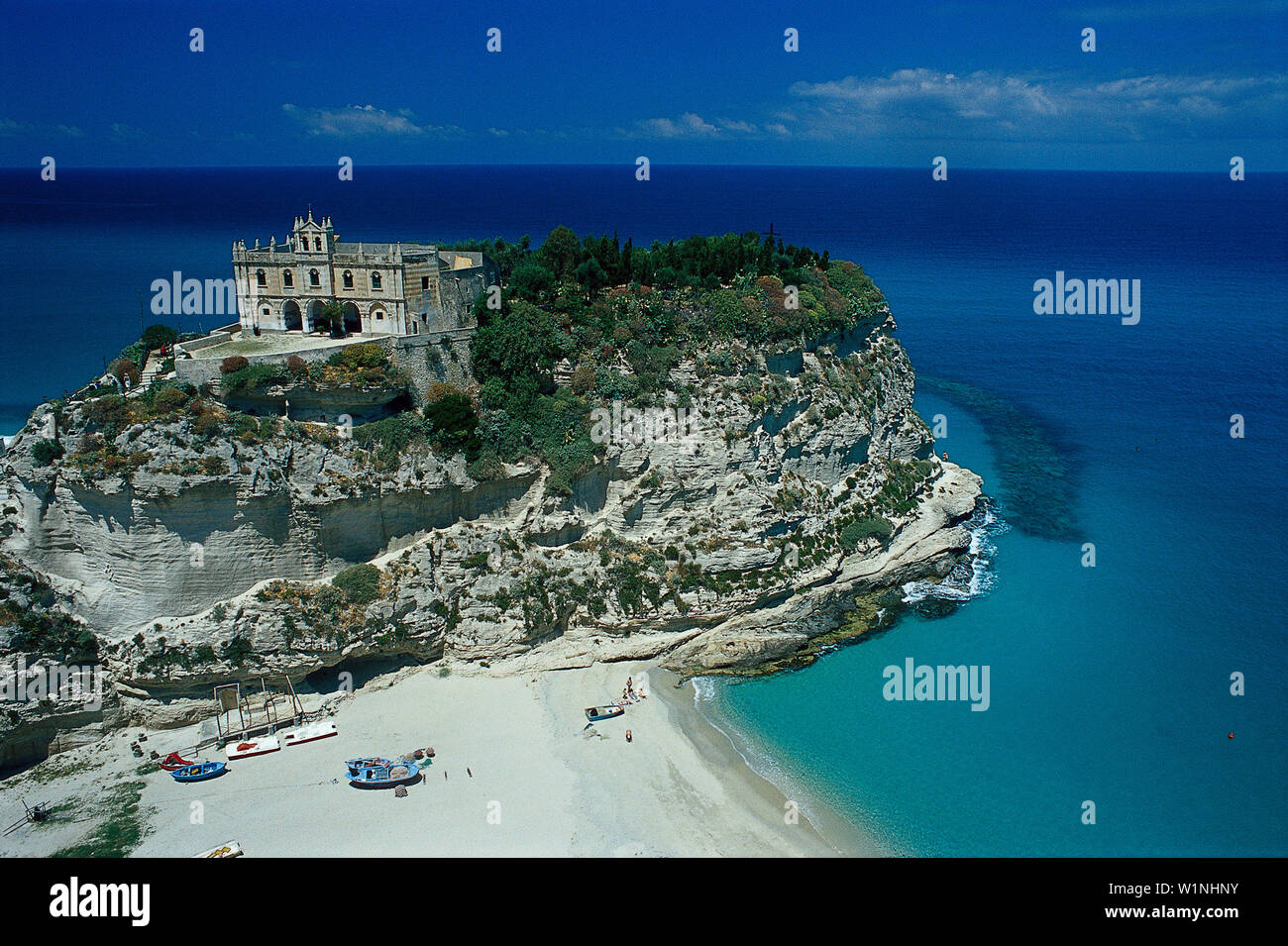 Santa Maria dell `Isola, Beach from Tropea Calabria, Italy Stock Photo ...