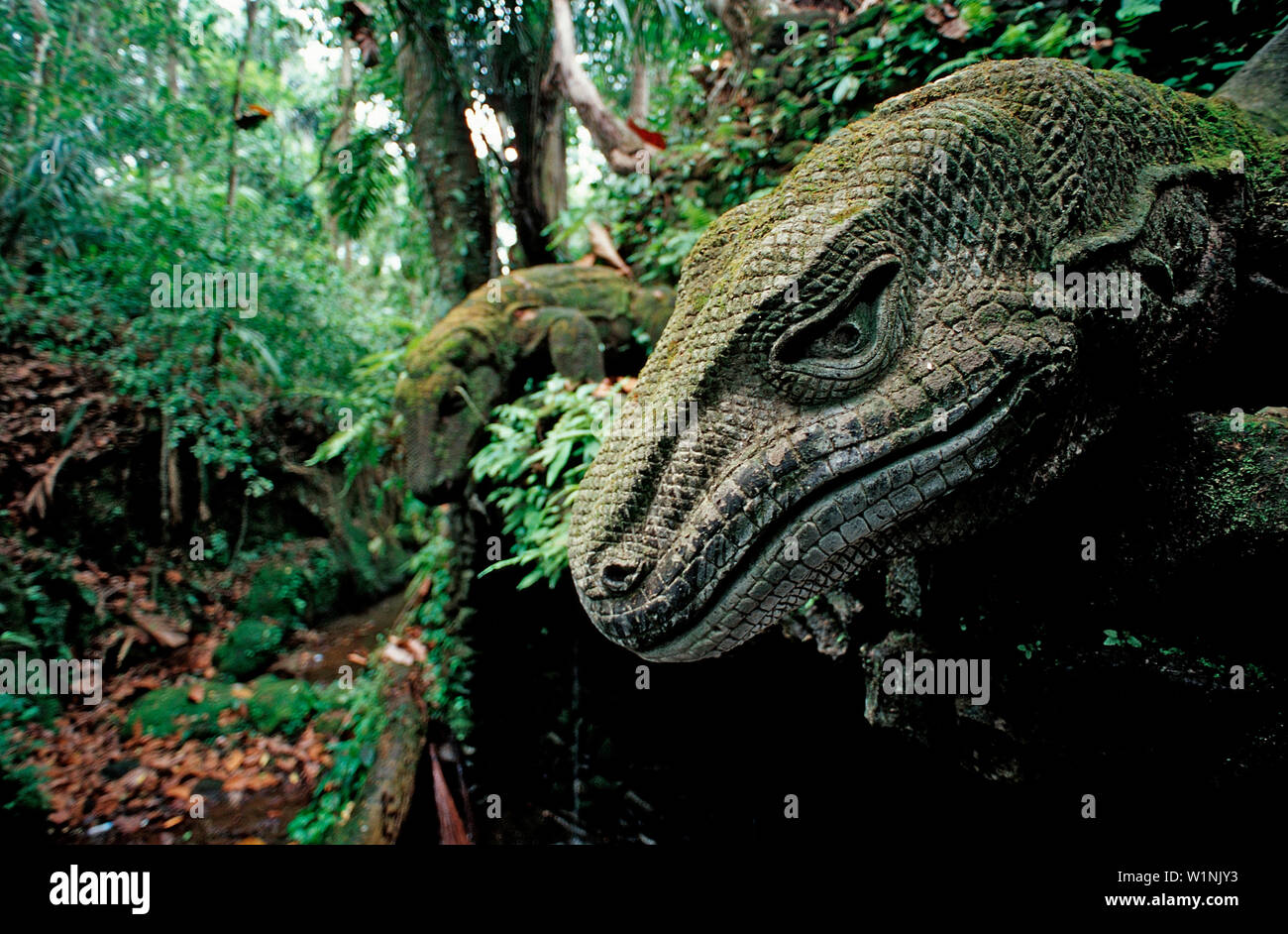Stone dragon in Hindu Temple Monkey Forest , Bali, Ubud, Indonesia ...