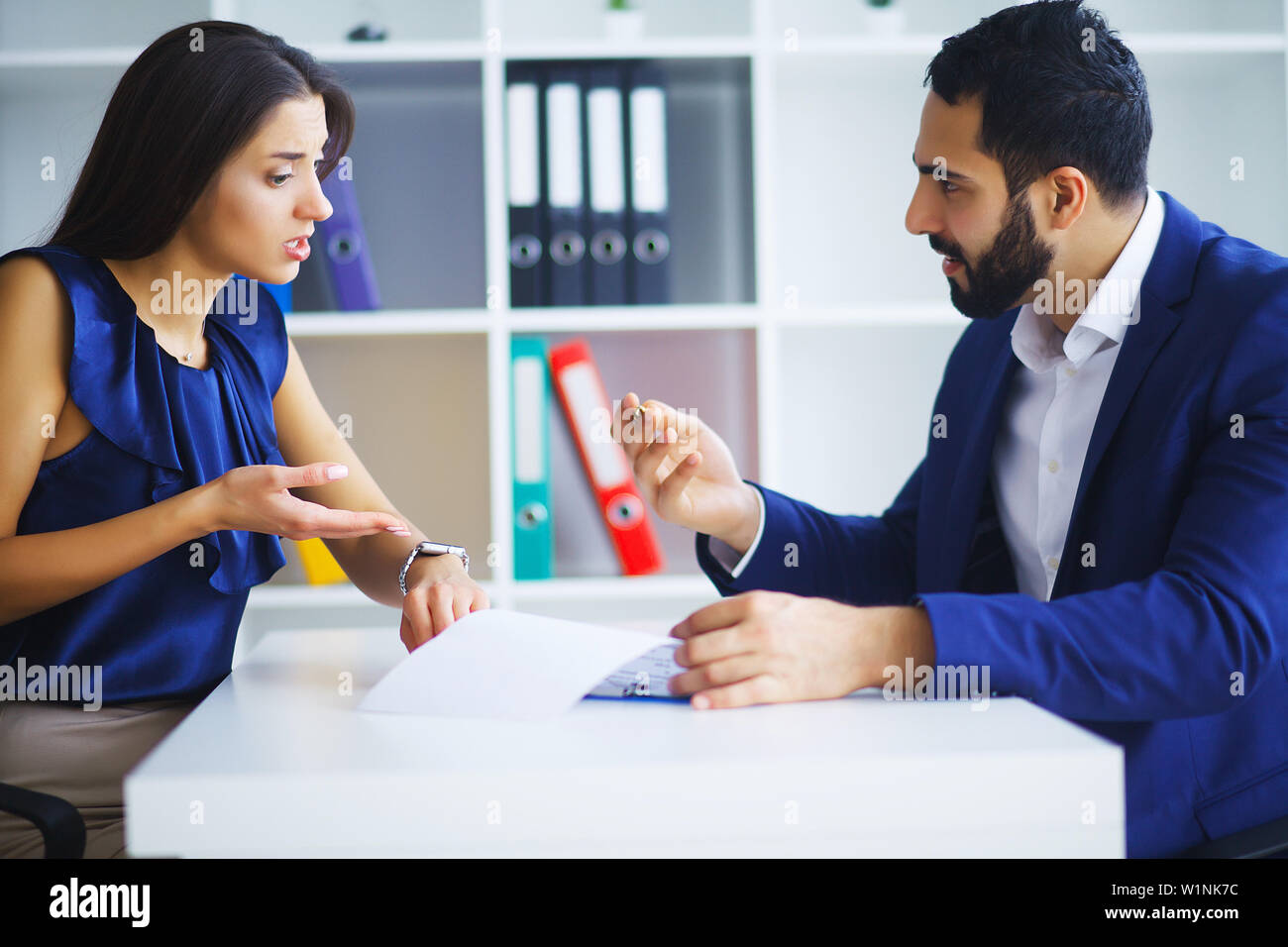 Business people conflict working problem, angry boss argue scream to ...