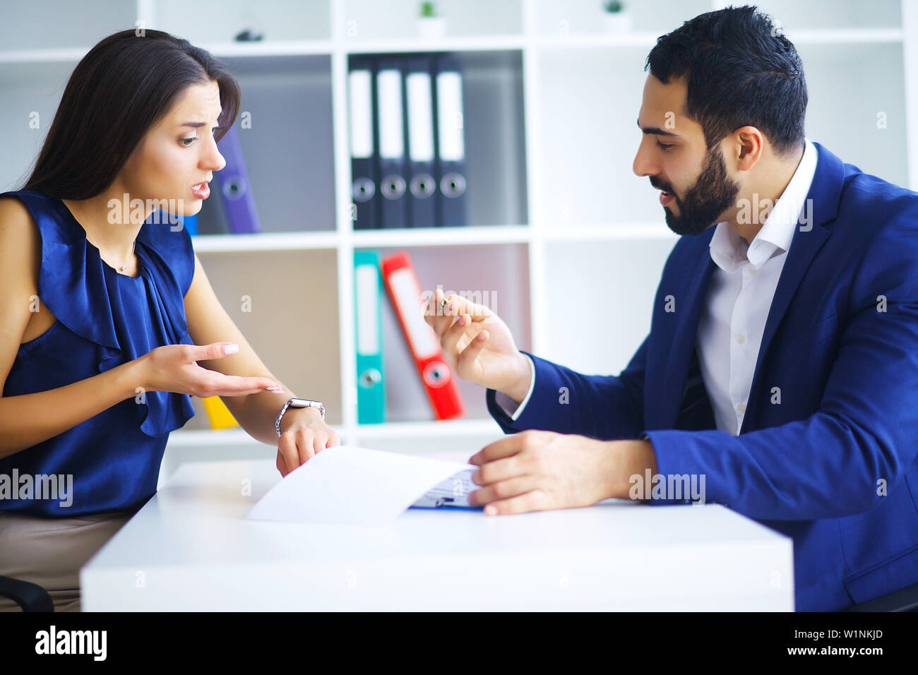 Business people conflict working problem, angry boss argue scream to ...
