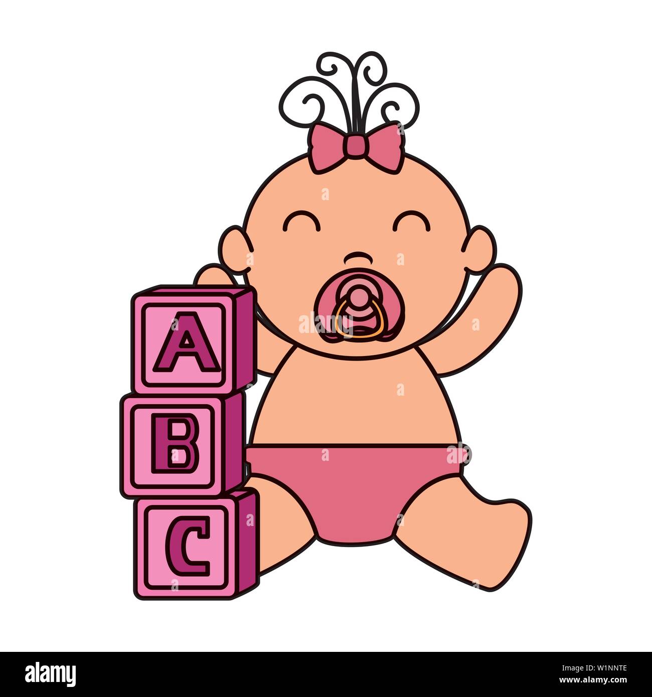 Baby Letter Blocks Word Stock Vector Images - Alamy