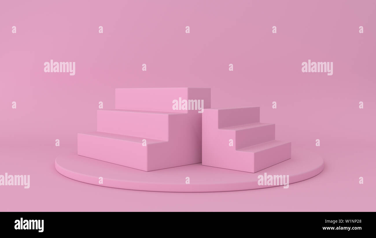 3d abstract background render. Platform for product display. Interior ...