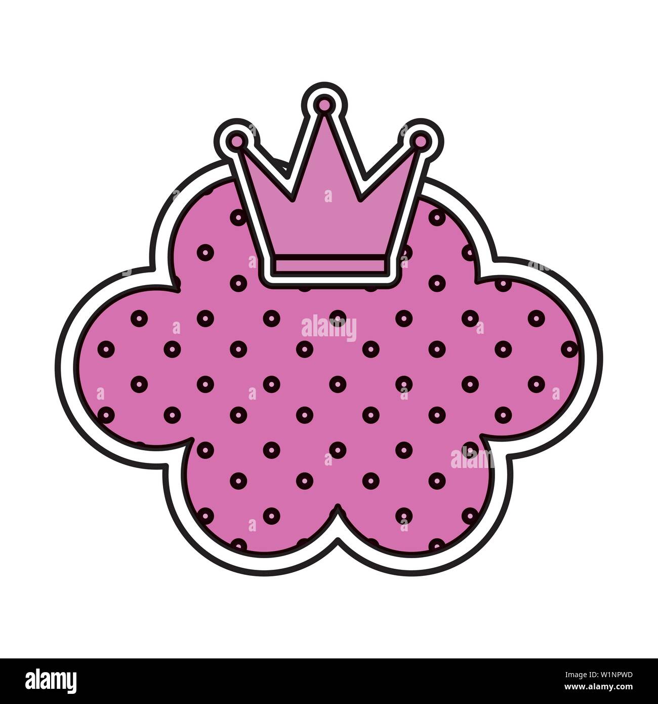 cute crown queen with cloud Stock Vector Image & Art - Alamy