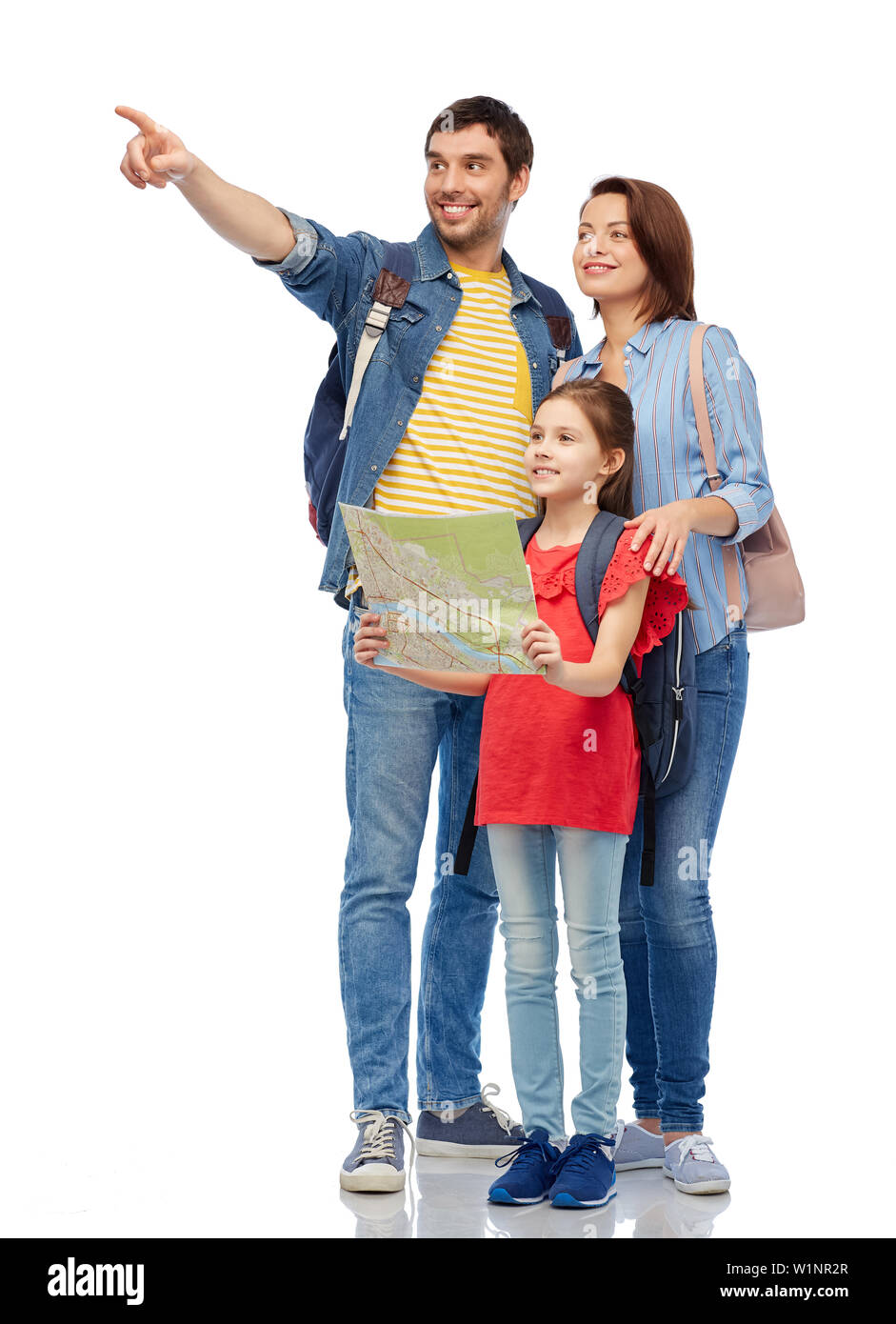Family pointing at map hi-res stock photography and images - Alamy