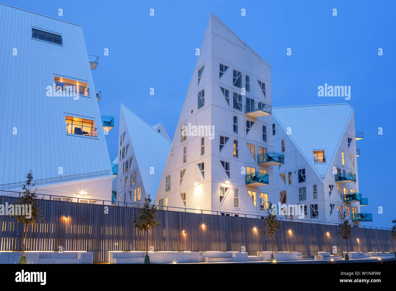 Iceberg houses in the harbour in Aarhus, Middle Jutland, Jutland ...
