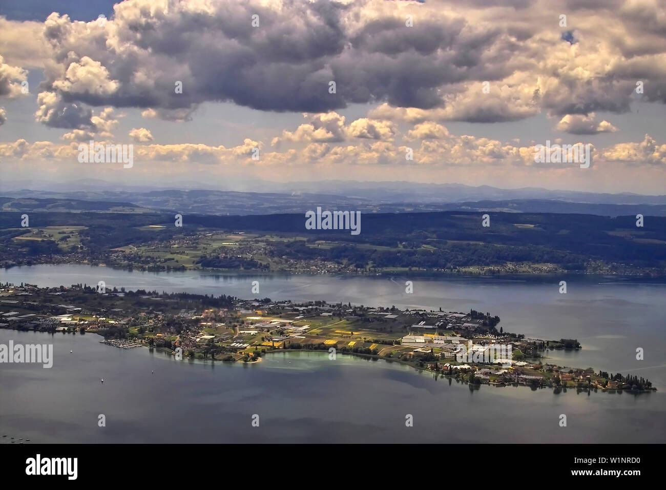 Aerial reichenau island lake constance hi-res stock photography and ...