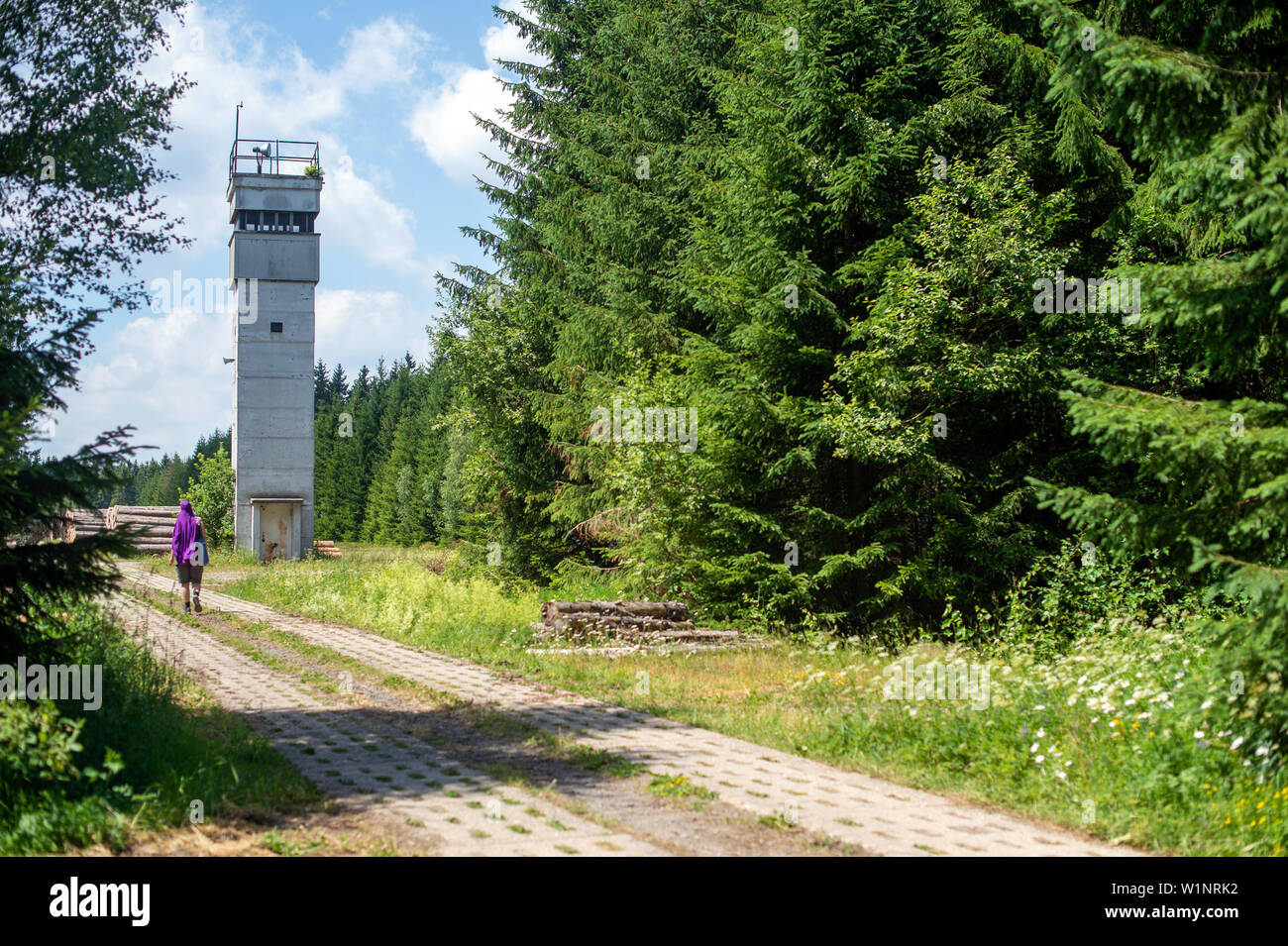 01 July 2019, Saxony-Anhalt, Sorge: A former watchtower stands in the ...
