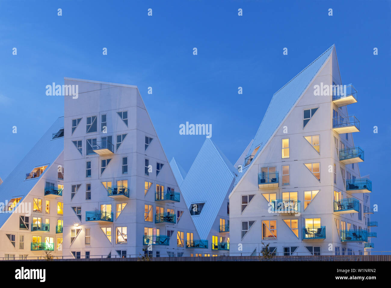 Iceberg houses in the harbour in Aarhus, Middle Jutland, Jutland ...