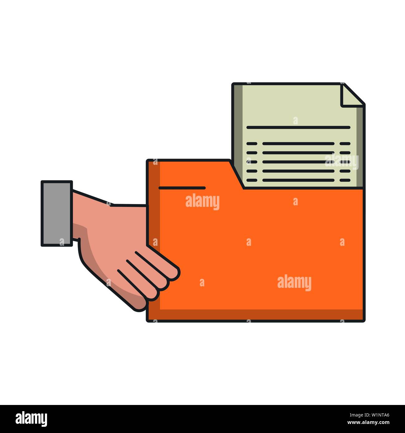 Hand holding folder document symbol Stock Vector Image & Art - Alamy