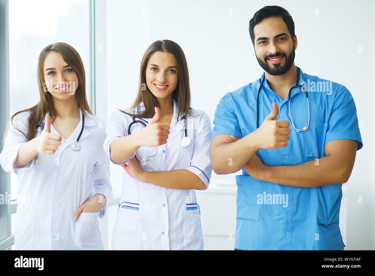 Happy Successful Medical Team work together in hospital Stock Photo - Alamy