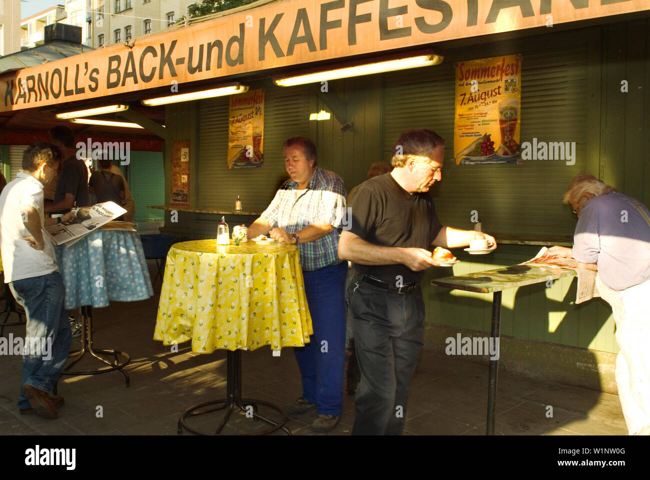 Coffee Stall at Viktualien Market, Munich, Bavaria, Germany Stock Photo ...