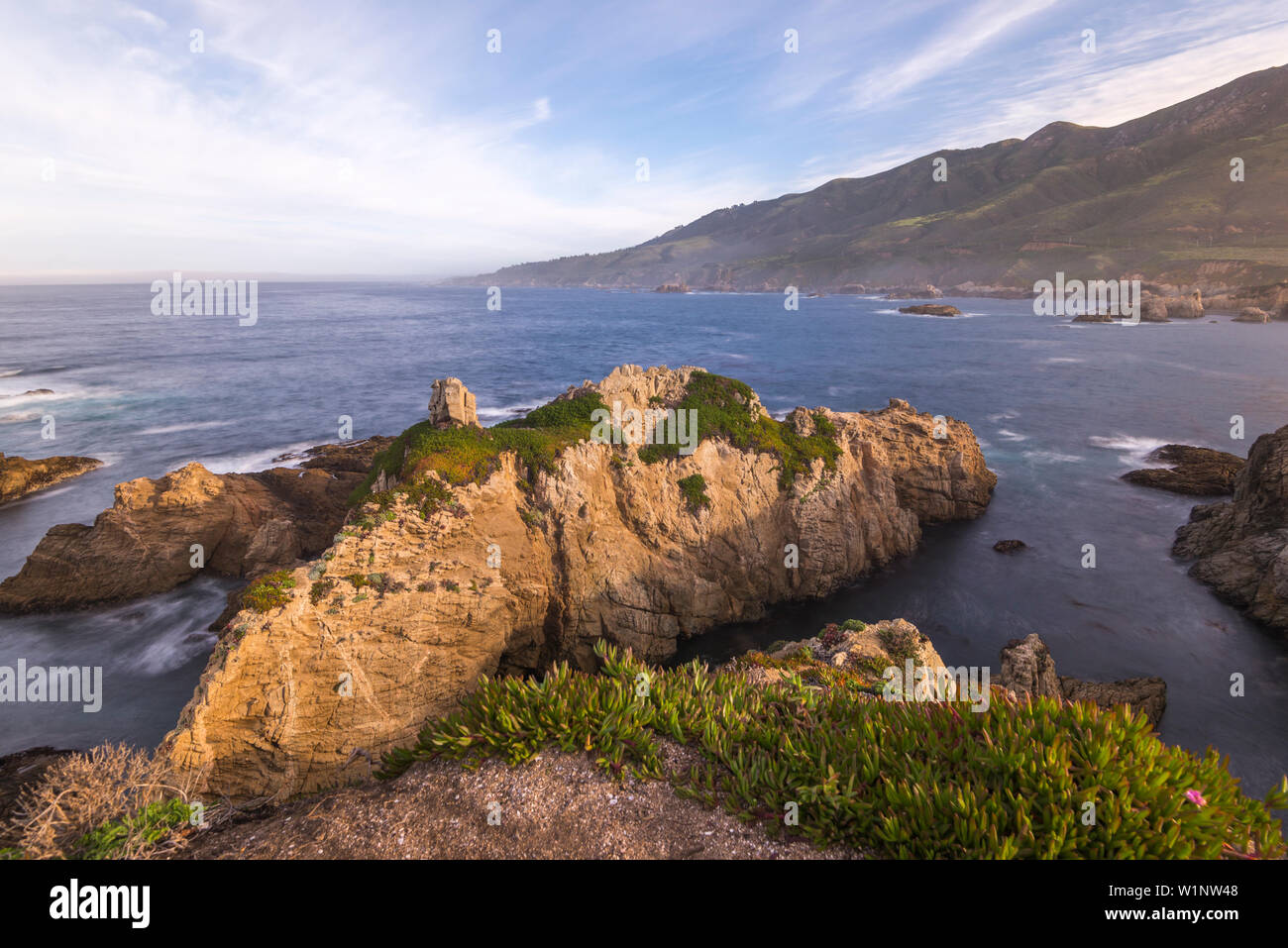 Ocean and rocky coastline at, Garrapata State Park, Monterey coast ...