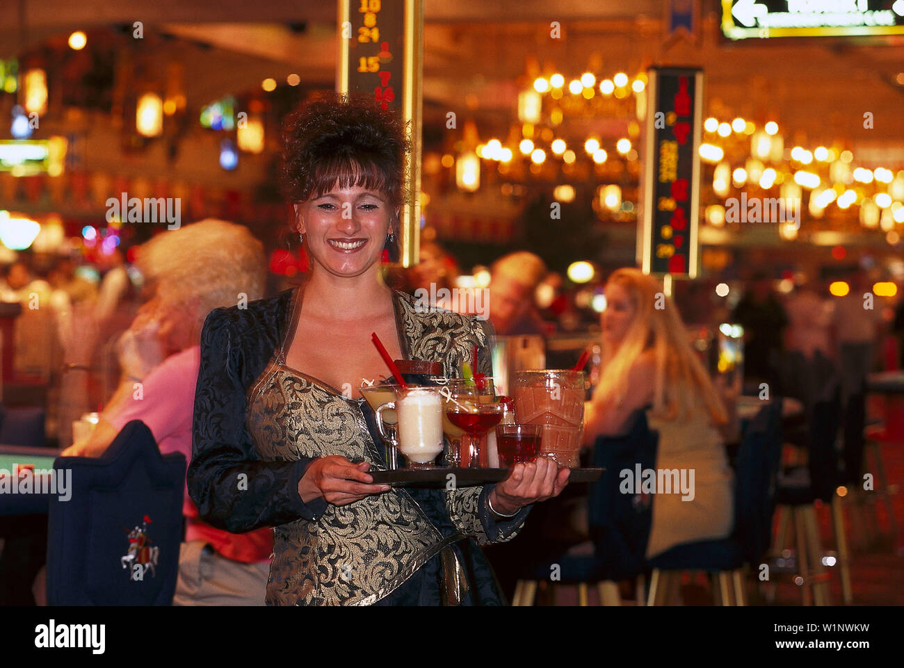 Waitress wirh Excalibur Cocktail, Las Vegas, Nevada USA Stock Photo - Alamy