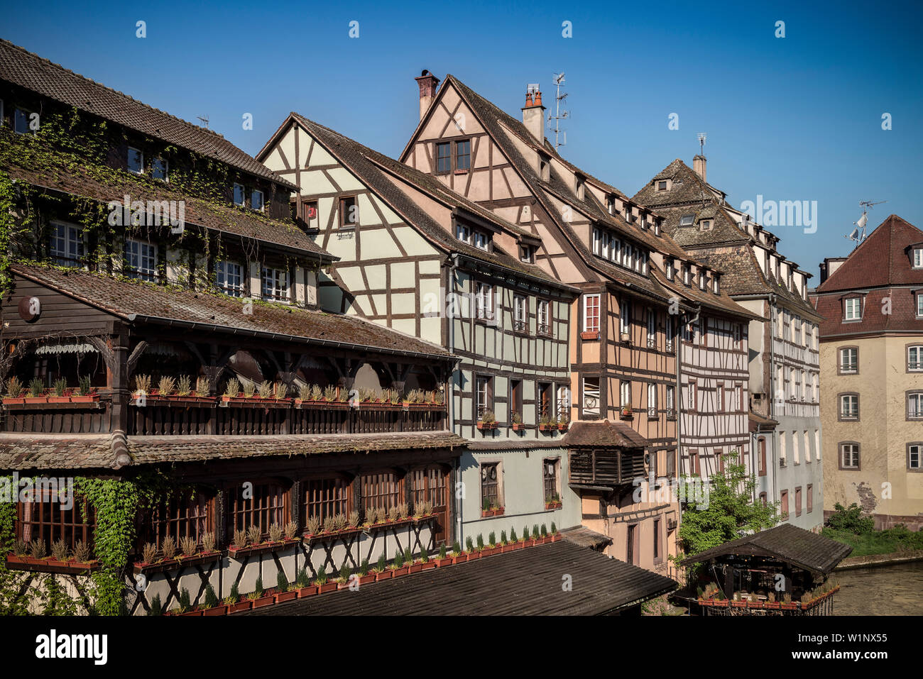 Timber frame houses in the tanner quarter, Petite France, Strasbourg ...