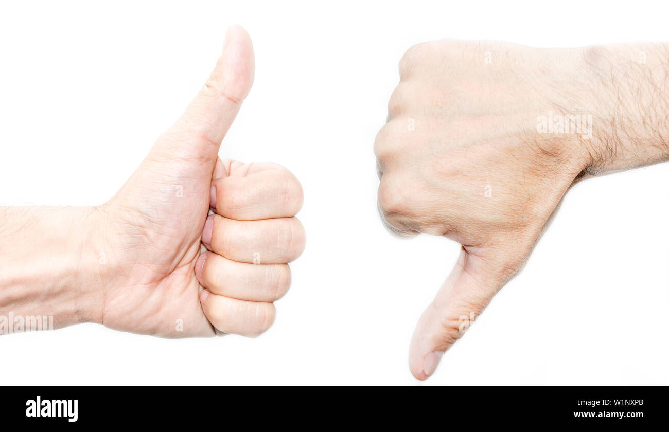 Image representing two hands that are positive or negative Stock Photo ...
