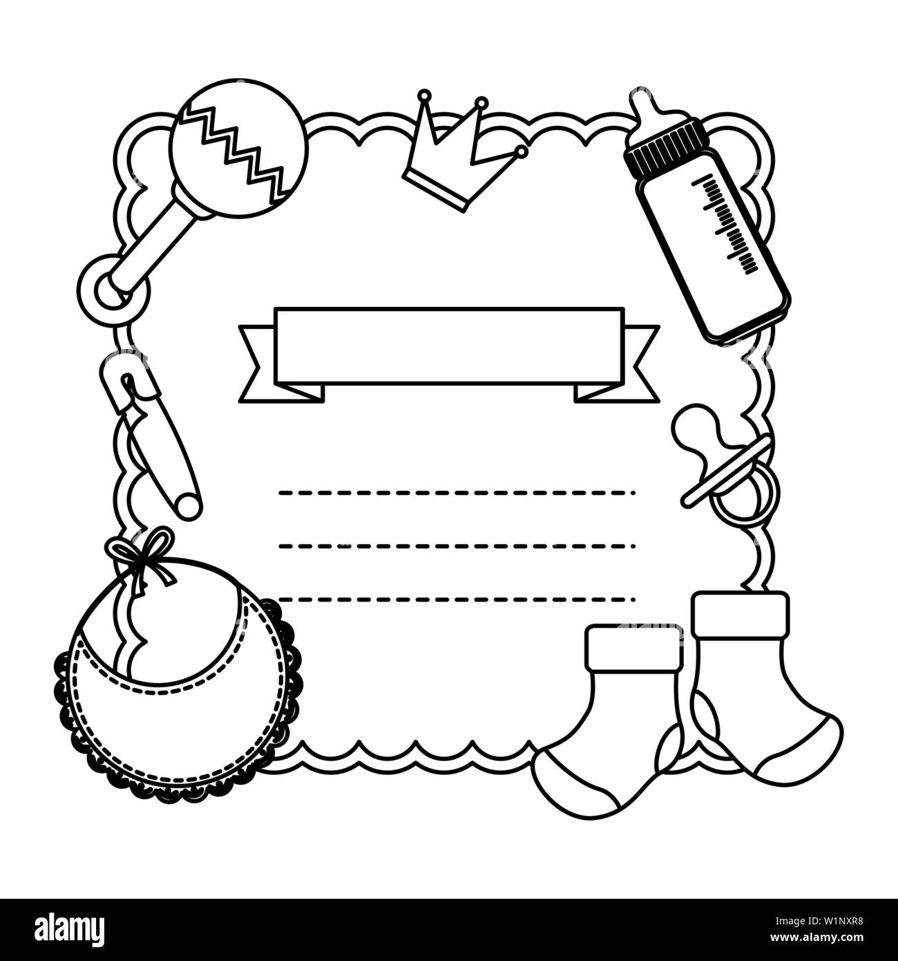 Baby bottle frame Cut Out Stock Images & Pictures - Alamy