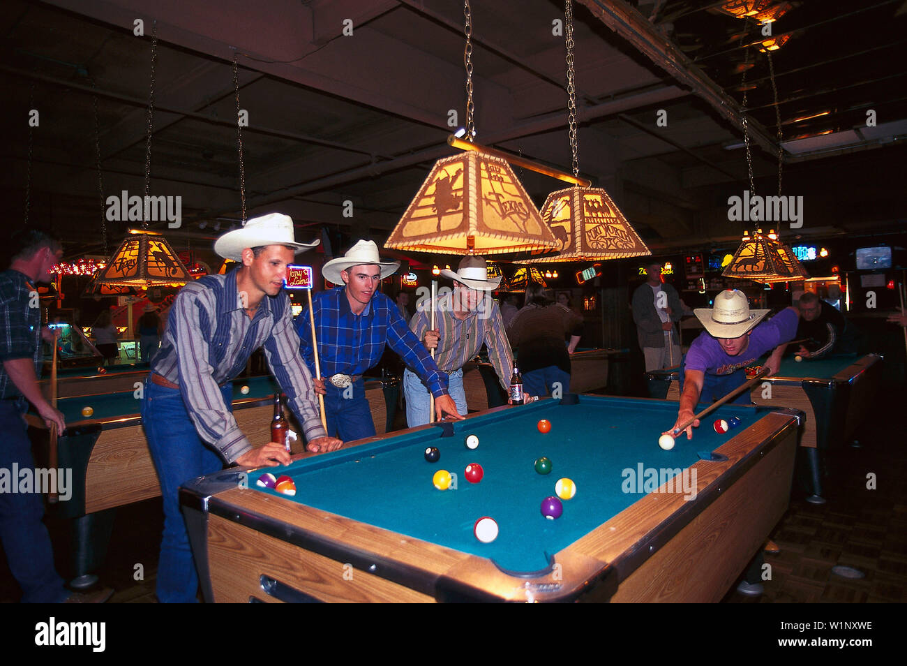 Pool Playing Cowboys, Fort Worth, Texas USA Stock Photo - Alamy