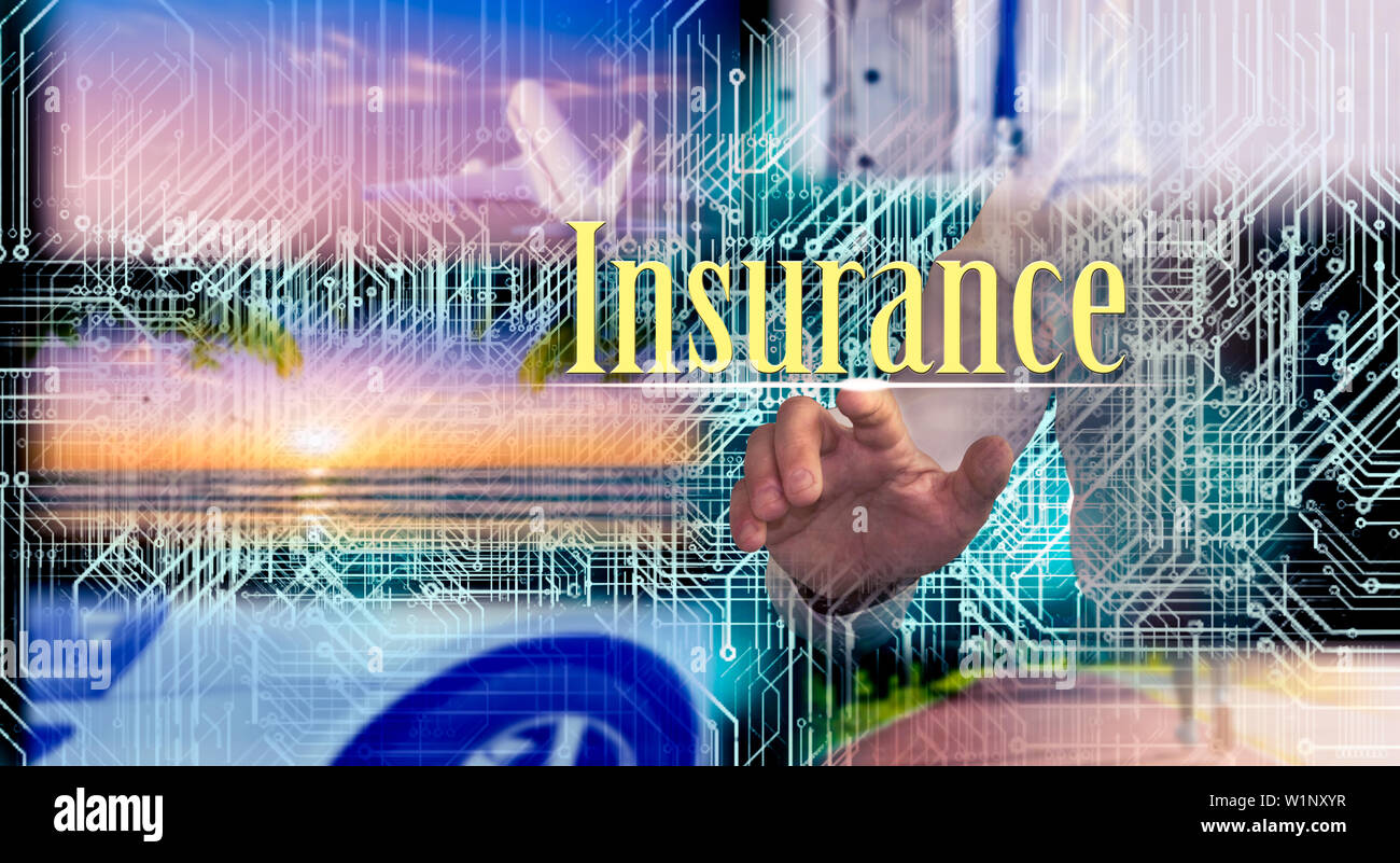 Insurance, health ,car , travel. Insurance concept on virtual screen ...