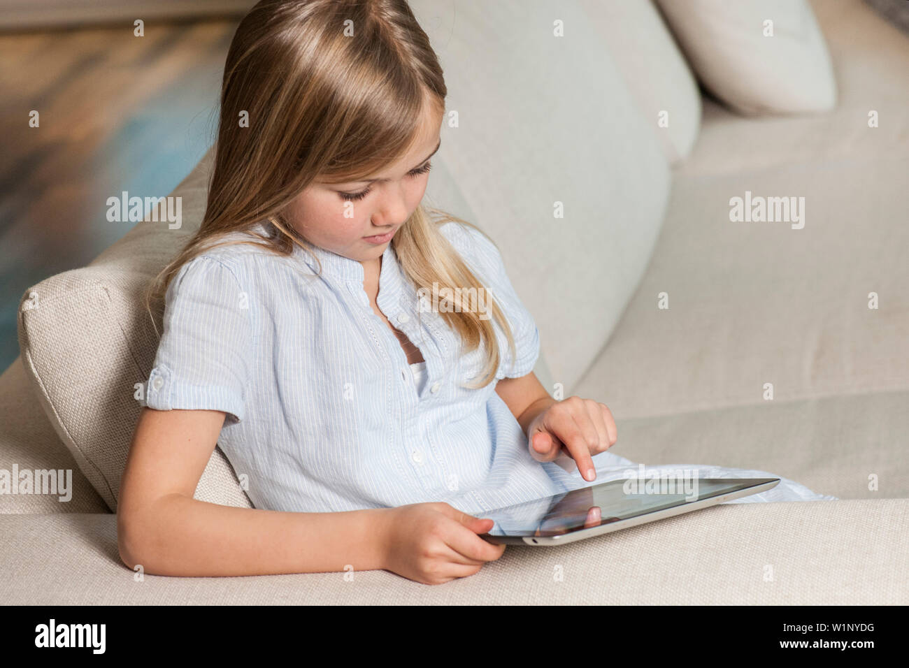 Girl using an iPad, Hamburg, Germany Stock Photo - Alamy