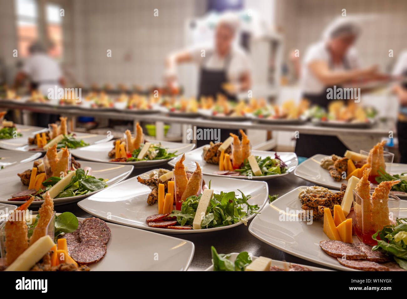 Starter food in luxury restaurant counter Stock Photo - Alamy