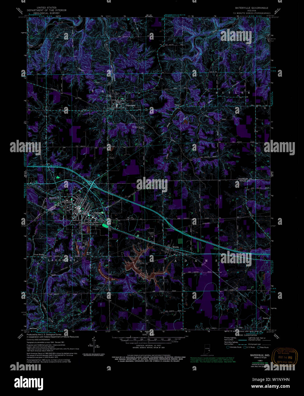 Map of batesville indiana hi-res stock photography and images - Alamy