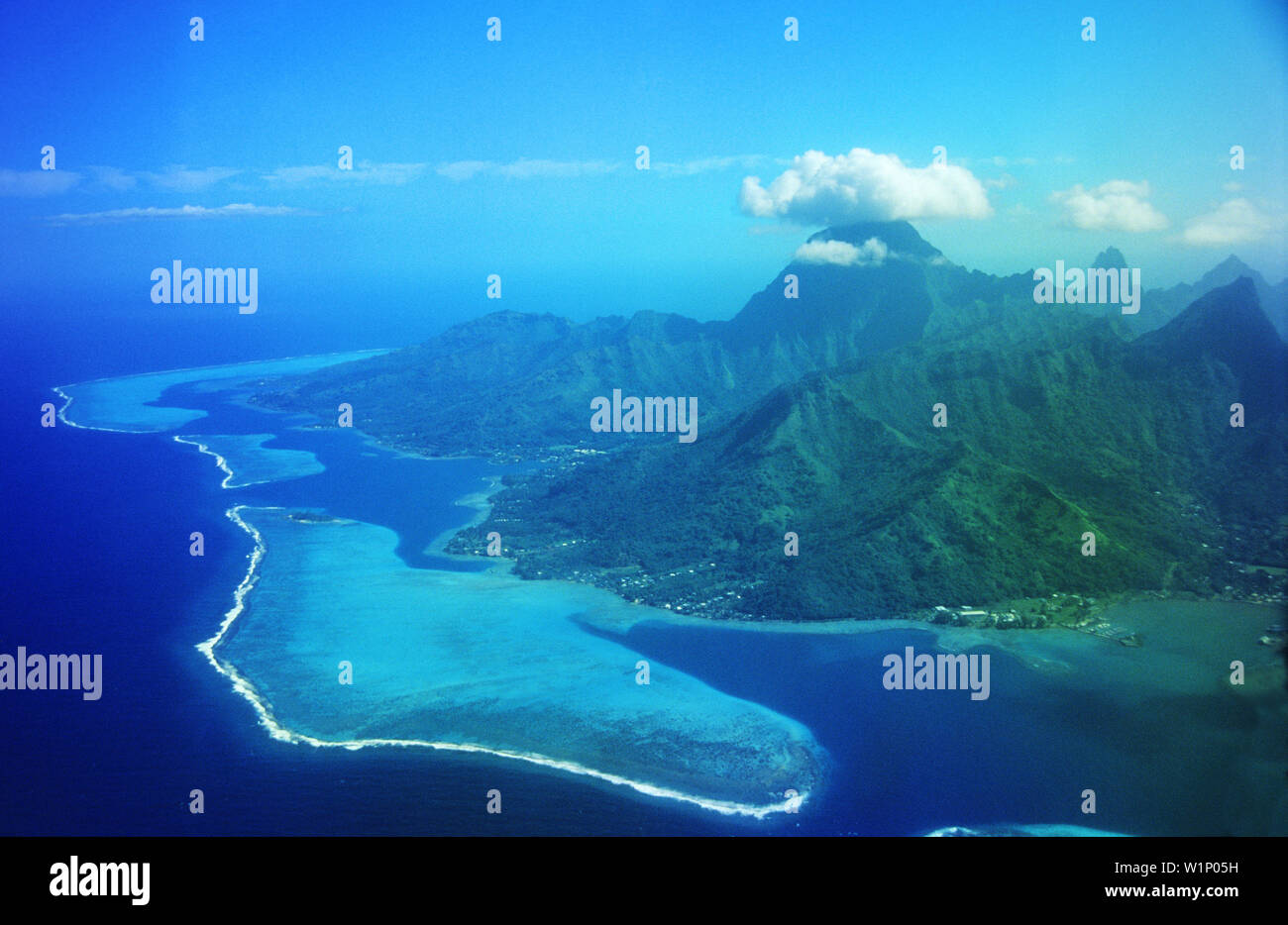 Moorea, Aerial, Moorea, Windward Islands French Polynesia, South ...