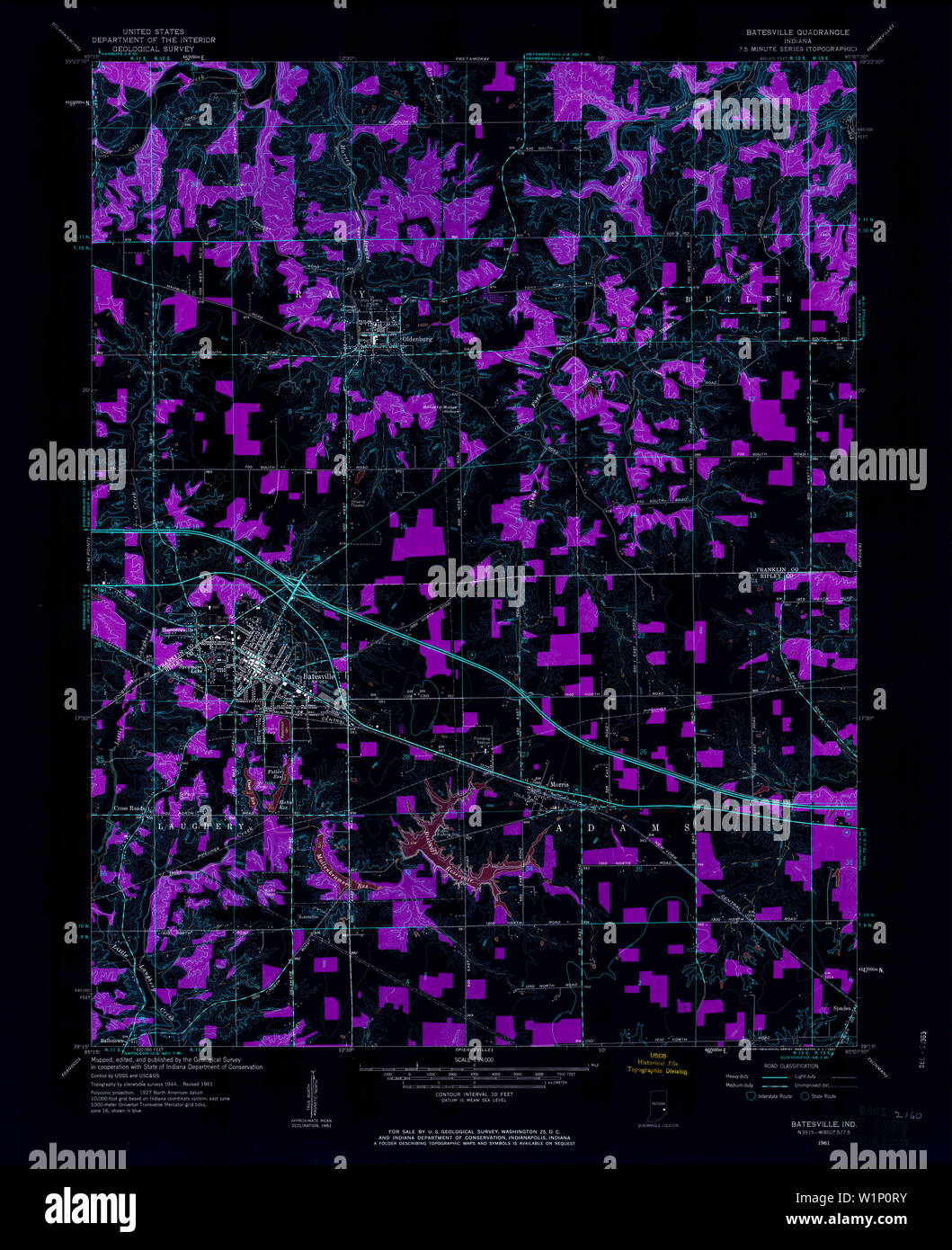 Map Of Batesville Indiana High Resolution Stock Photography and Images ...