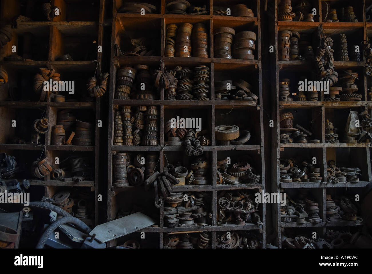 A view of the scrap materials inside a scrap shop in Srinagar.Recycling ...