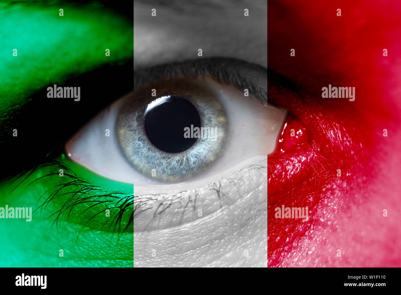 italy flag on a man's face Stock Photo - Alamy