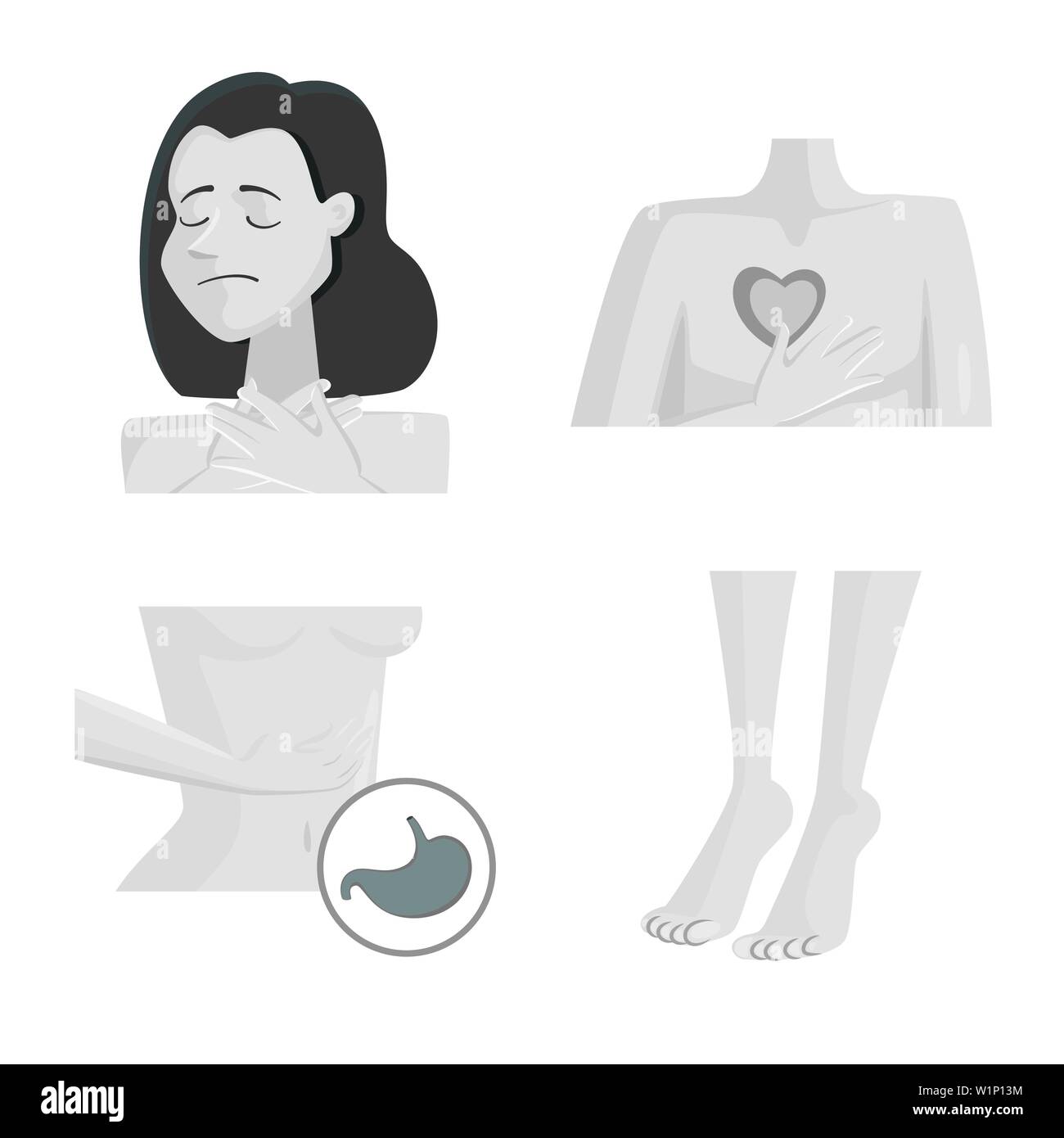 Vector design of suffering and injury icon. Collection of suffering and ...