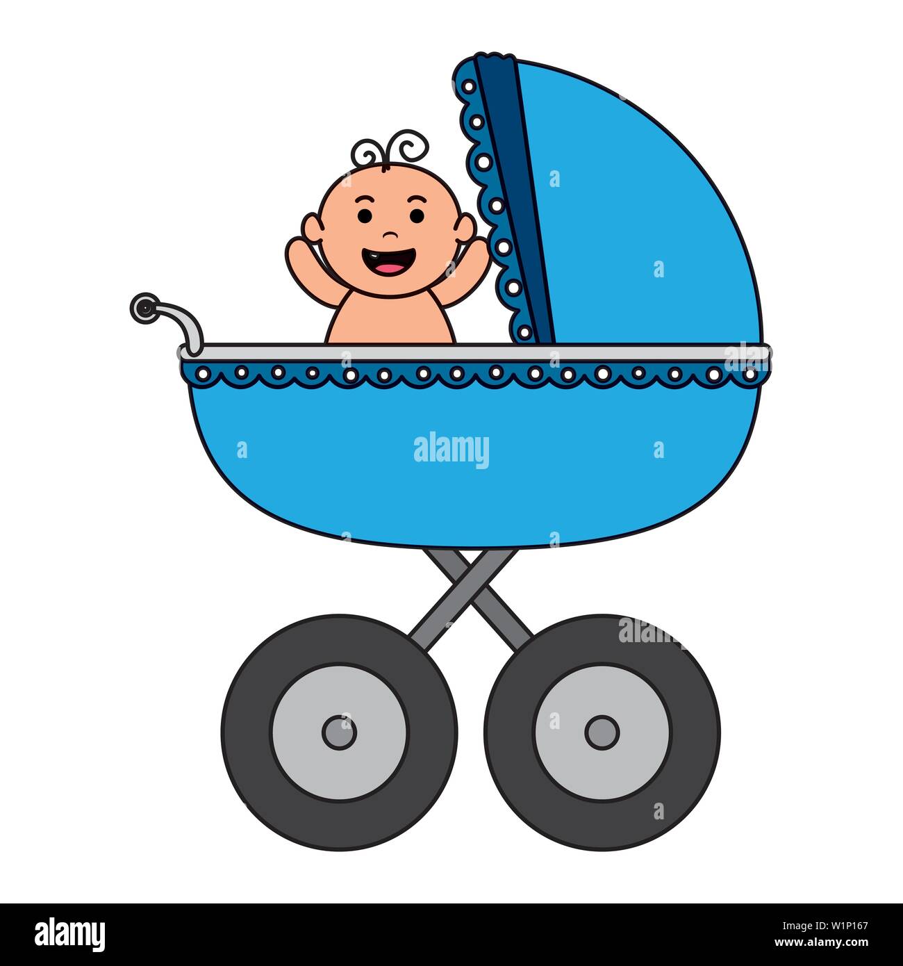 baby cart with little boy character Stock Vector Image & Art - Alamy