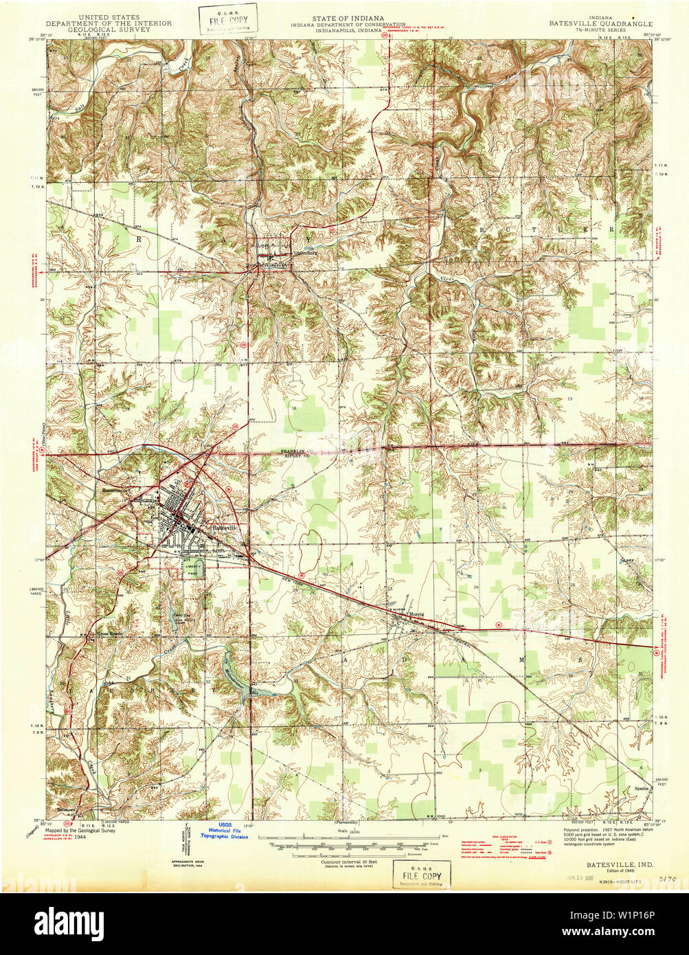 Map Of Batesville Indiana High Resolution Stock Photography and Images ...