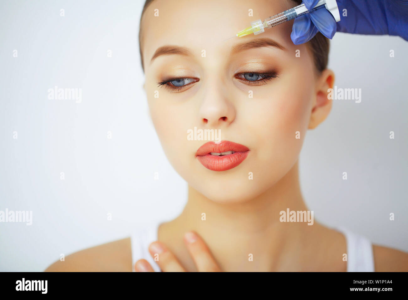 Beauty and Care. Beauty Salon. A Woman With Pure Skin. Skin Care Stock ...