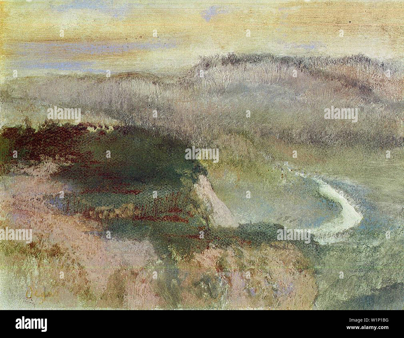Edgar Degas - Landscape With Hills 1890 Stock Photo - Alamy