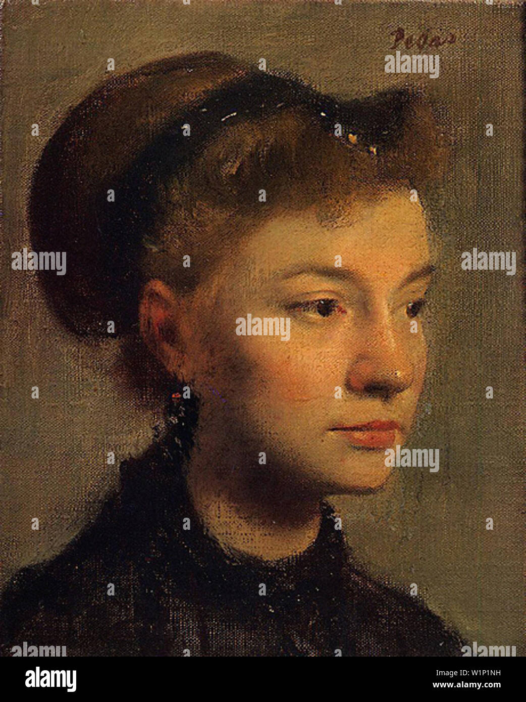 Edgar Degas - Portrait Young Woman 1867 Stock Photo - Alamy