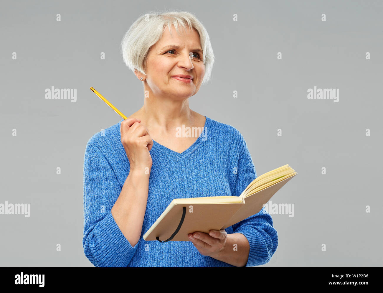 Senior woman female author writer how to hi-res stock photography and ...