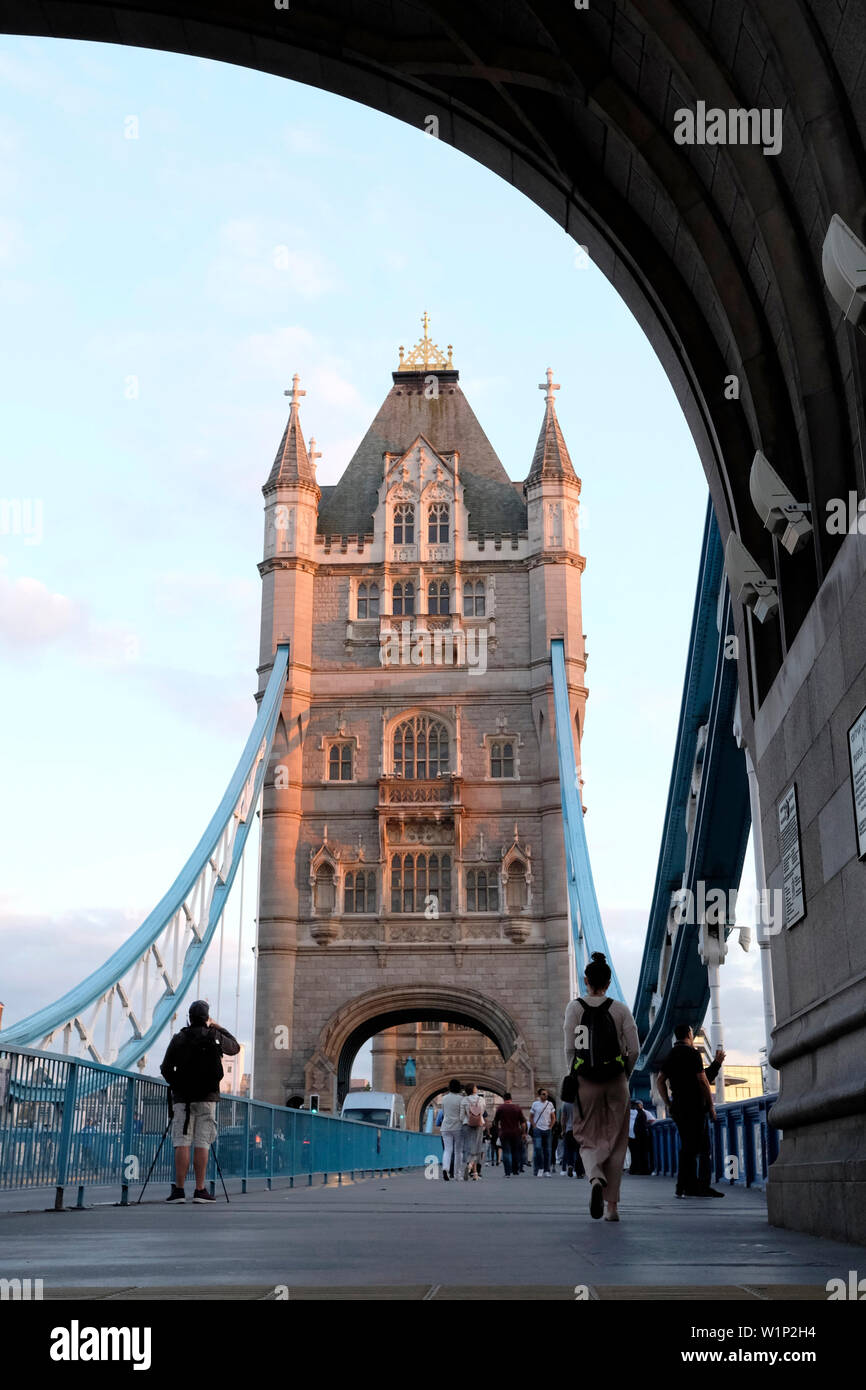 A close up view of Tower Bridge Stock Photo - Alamy