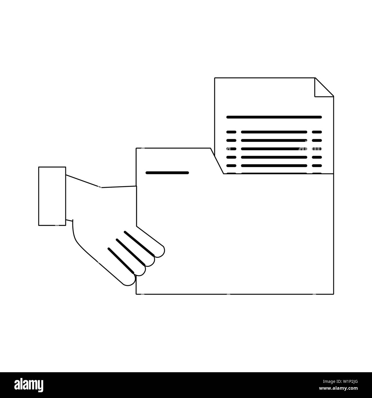 Hand holding folder document symbol Stock Vector Image & Art - Alamy