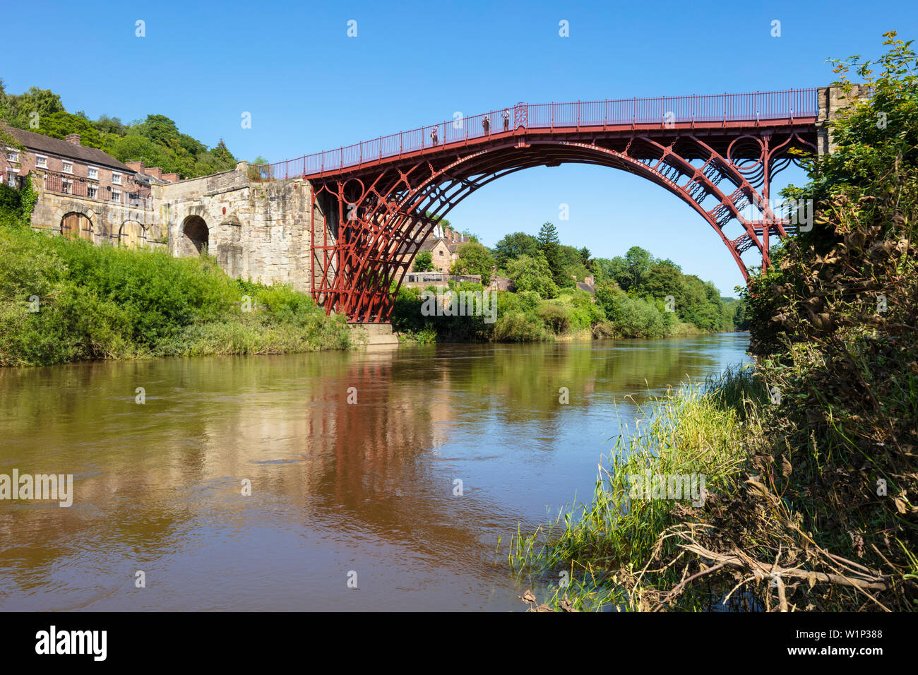 Ironbridge Shropshire the Ironbridge bridge with reflection over the ...