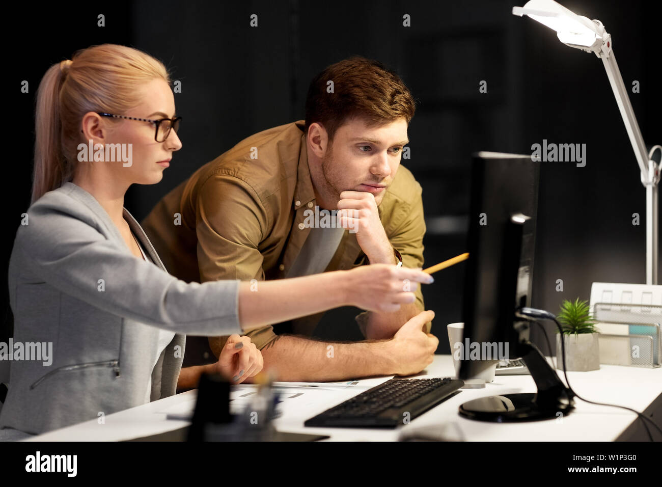 Computer night team hi-res stock photography and images - Alamy