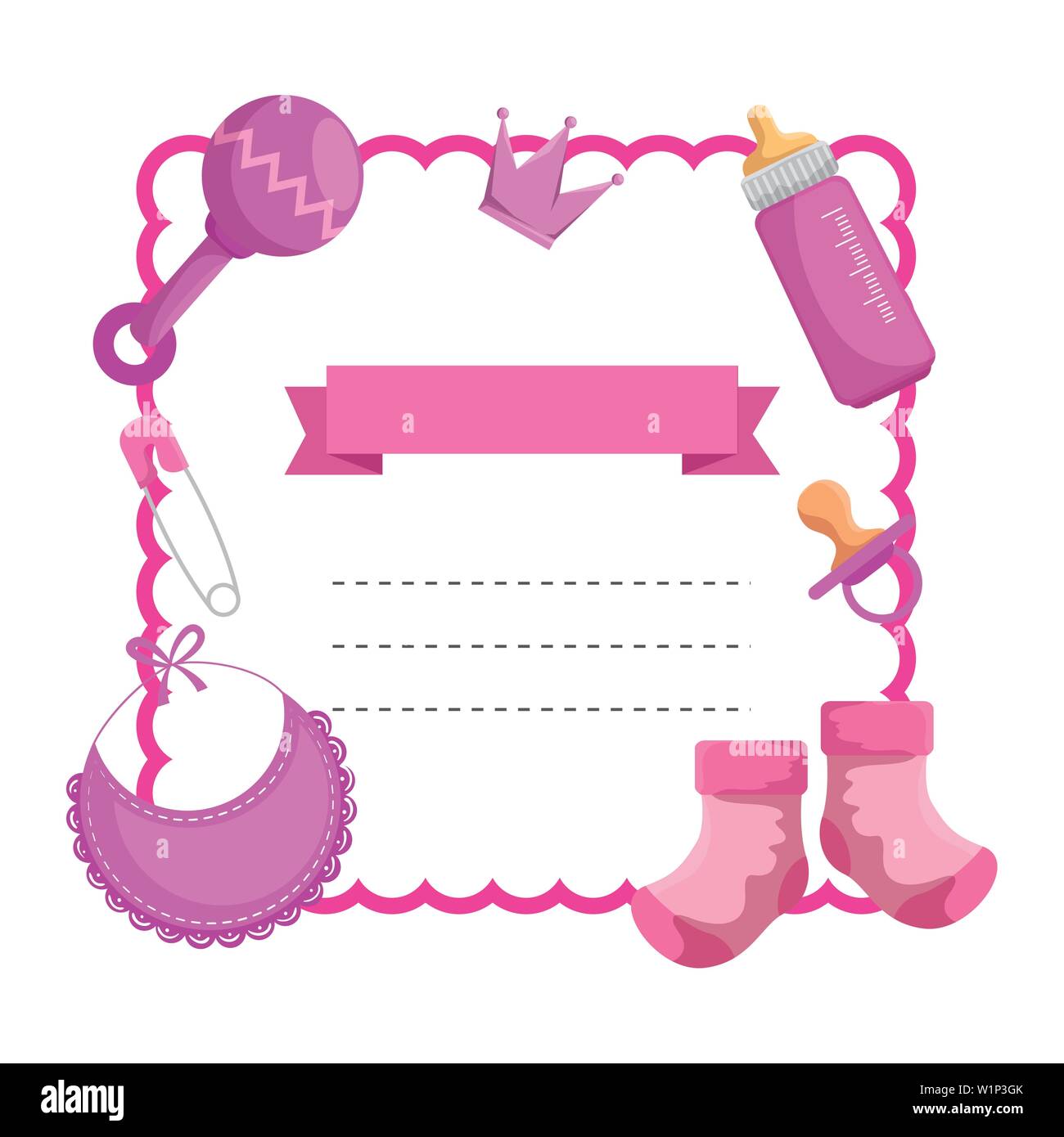 baby shower card frame invitation Stock Vector Image & Art - Alamy