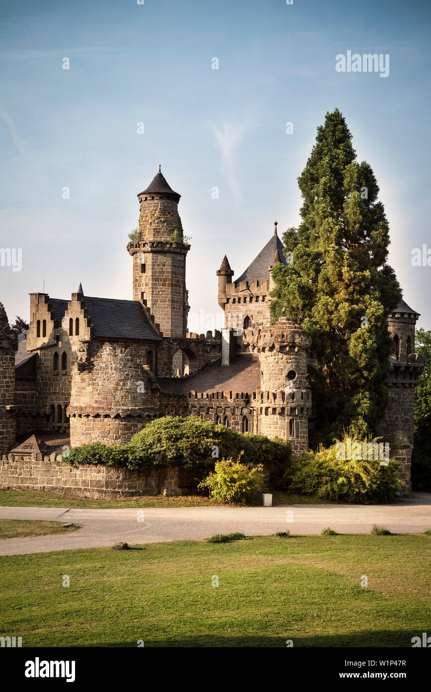 UNESCO World Heritage mountain park Wilhelmshoehe, Loewenburg Castle ...