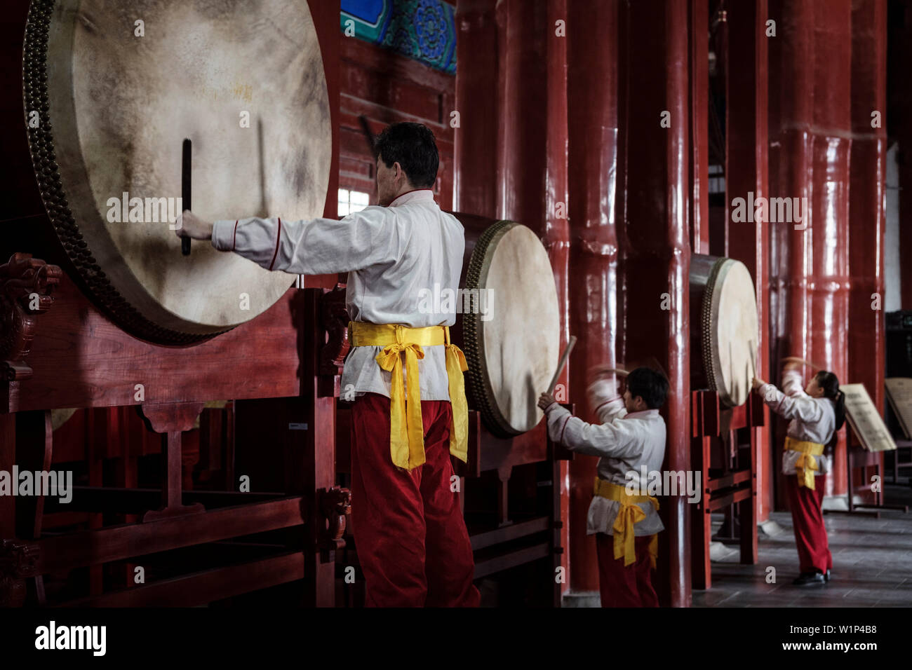 drum performance at Drum Tower, Beijing, China, Asia Stock Photo - Alamy