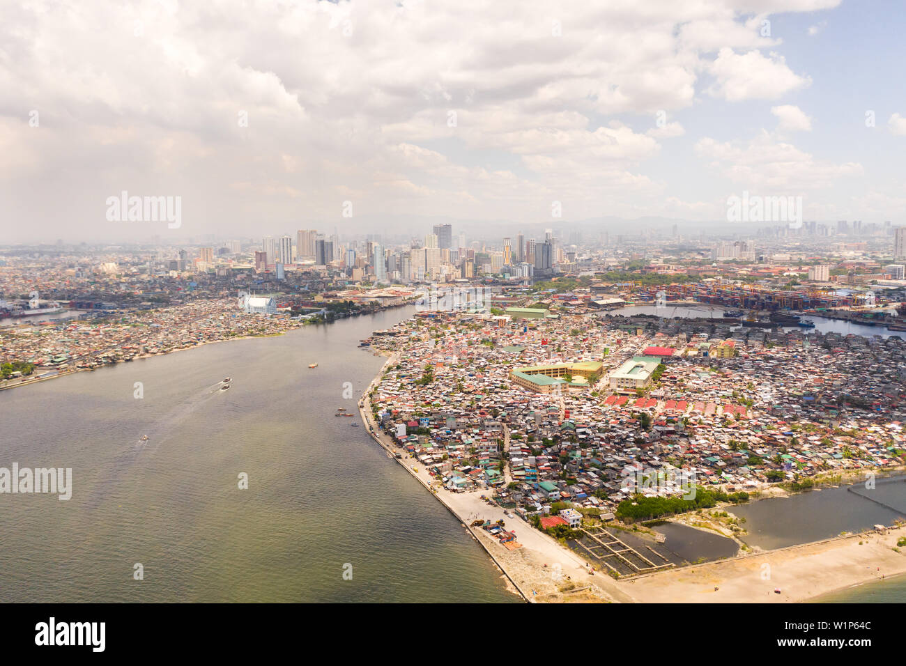 Cityscape Manila. Residential areas and business center in the city ...
