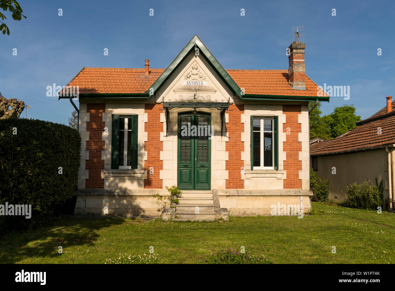 'Small historic French house with the name ''Antonia''' Stock Photo - Alamy