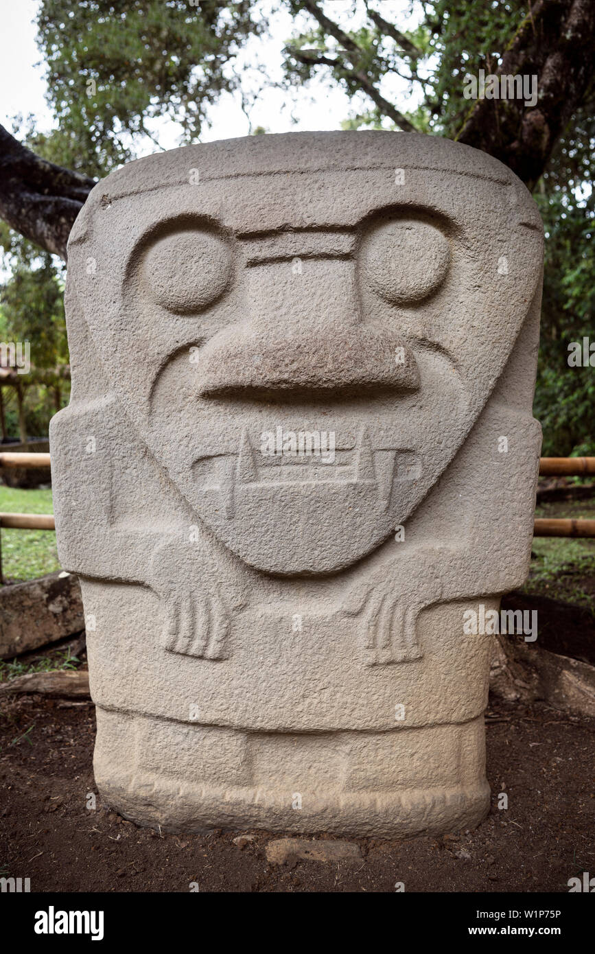 pre-Columbian stone sculptures at archaeological park, San Agustin ...
