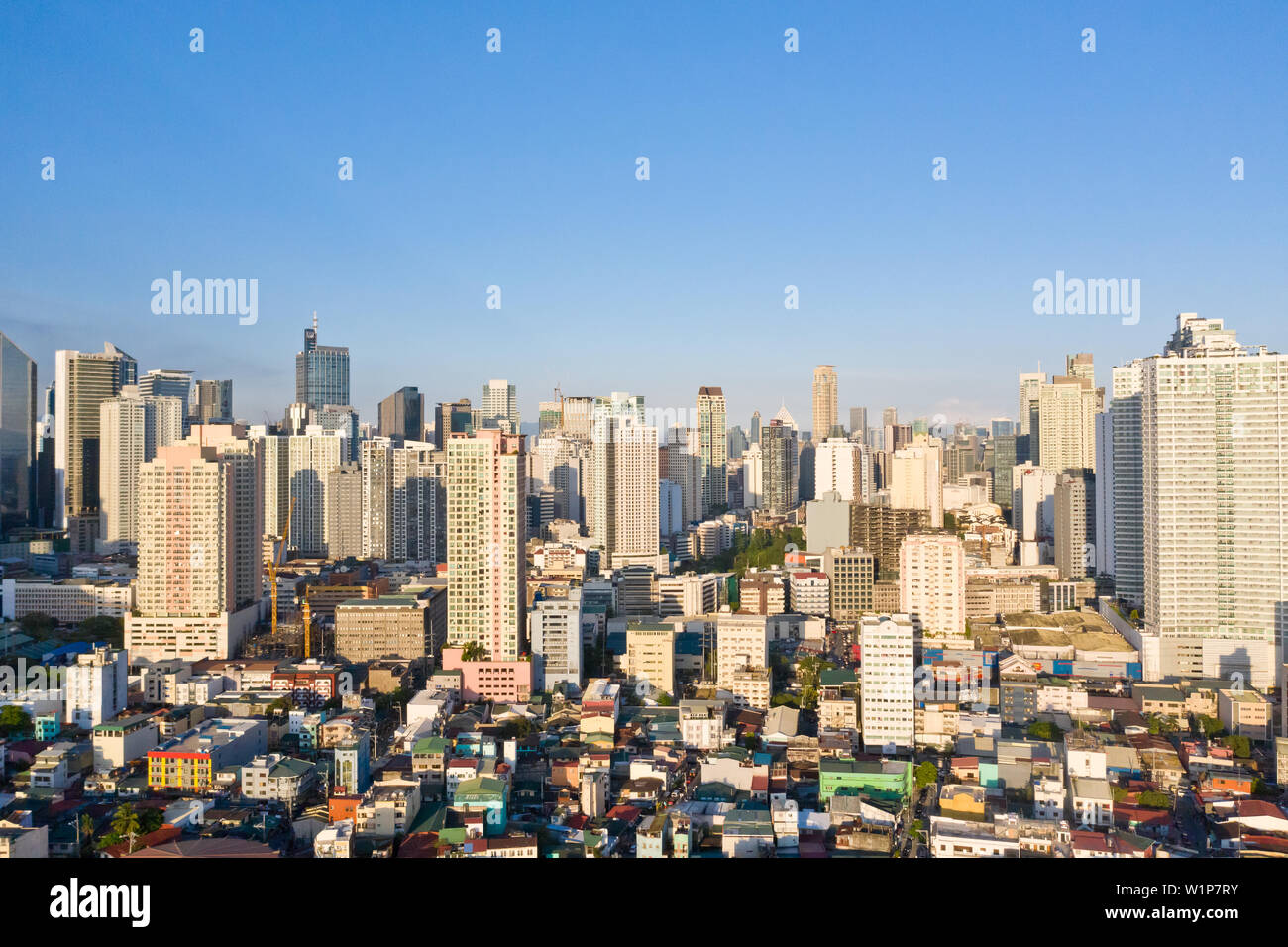 Cityscape of Makati, the business center of Manila, view from above ...